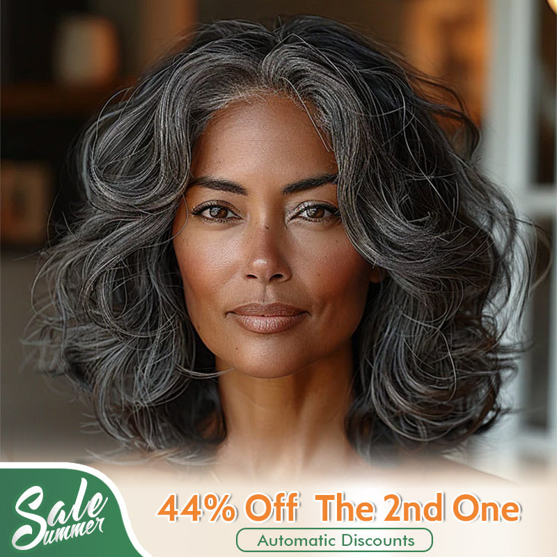 Salt and Pepper Human Hair Body Wave HD Lace Wigs, Glueless, Wear & Go ...